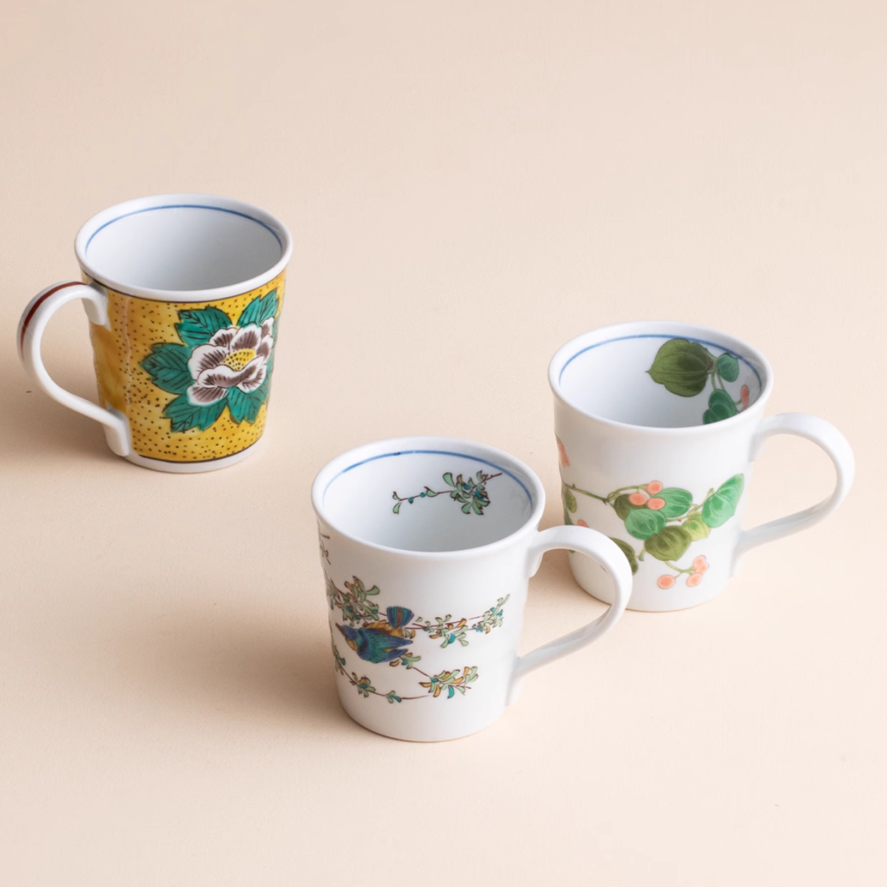 Kutaniyaki Handcrafted Hana Tori Cup Collection - MASU