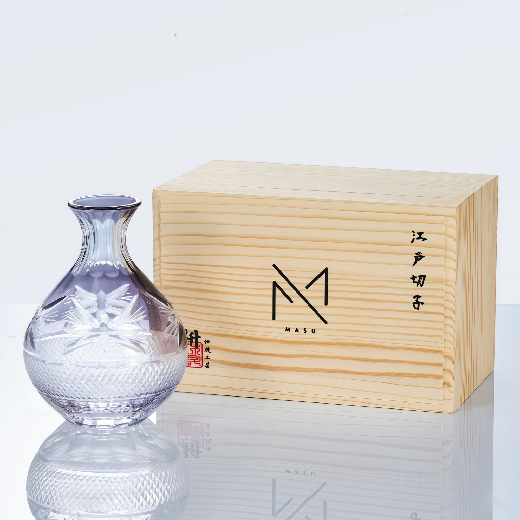 Edo Kiriko Handcrafted Yugiri Sake Collection - MASU