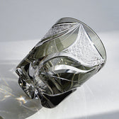 Edo Kiriko Handcrafted Inkstone Flame Whisky Glass With Wooden Box-MASU