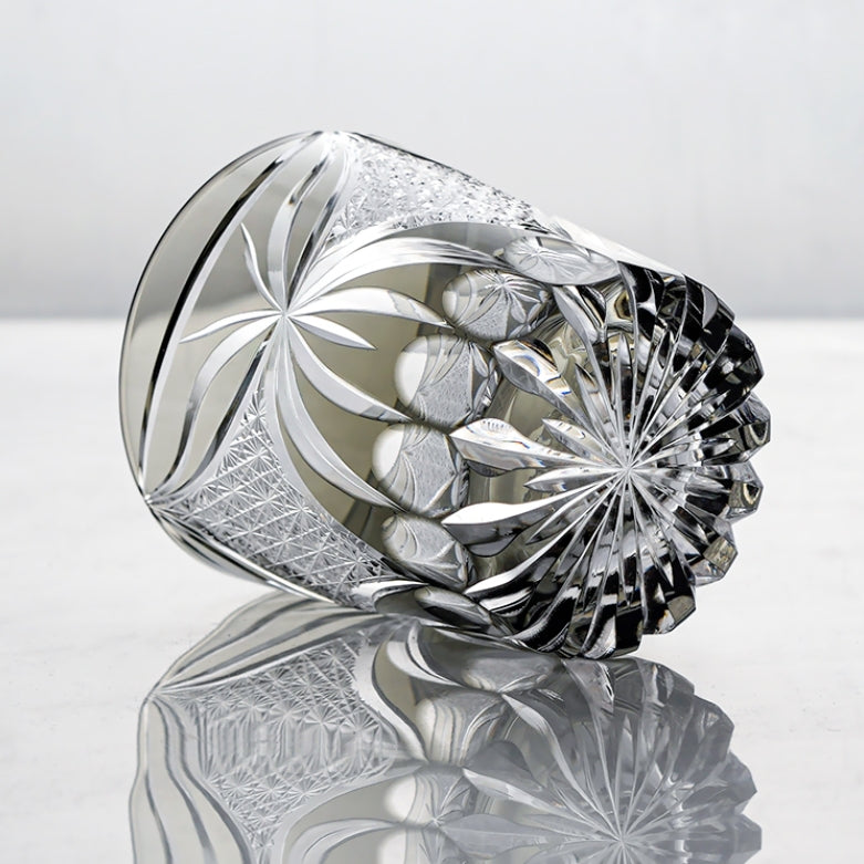 Edo Kiriko Handcrafted Inkstone Grey Butterfly Whiskey Glass With ...