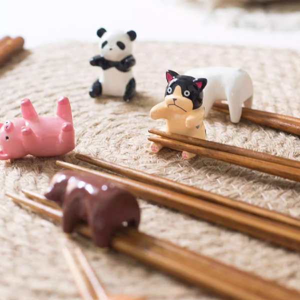 Japanese Handcrafted Animal Series Wooden Children's Chopsticks Set - MASU