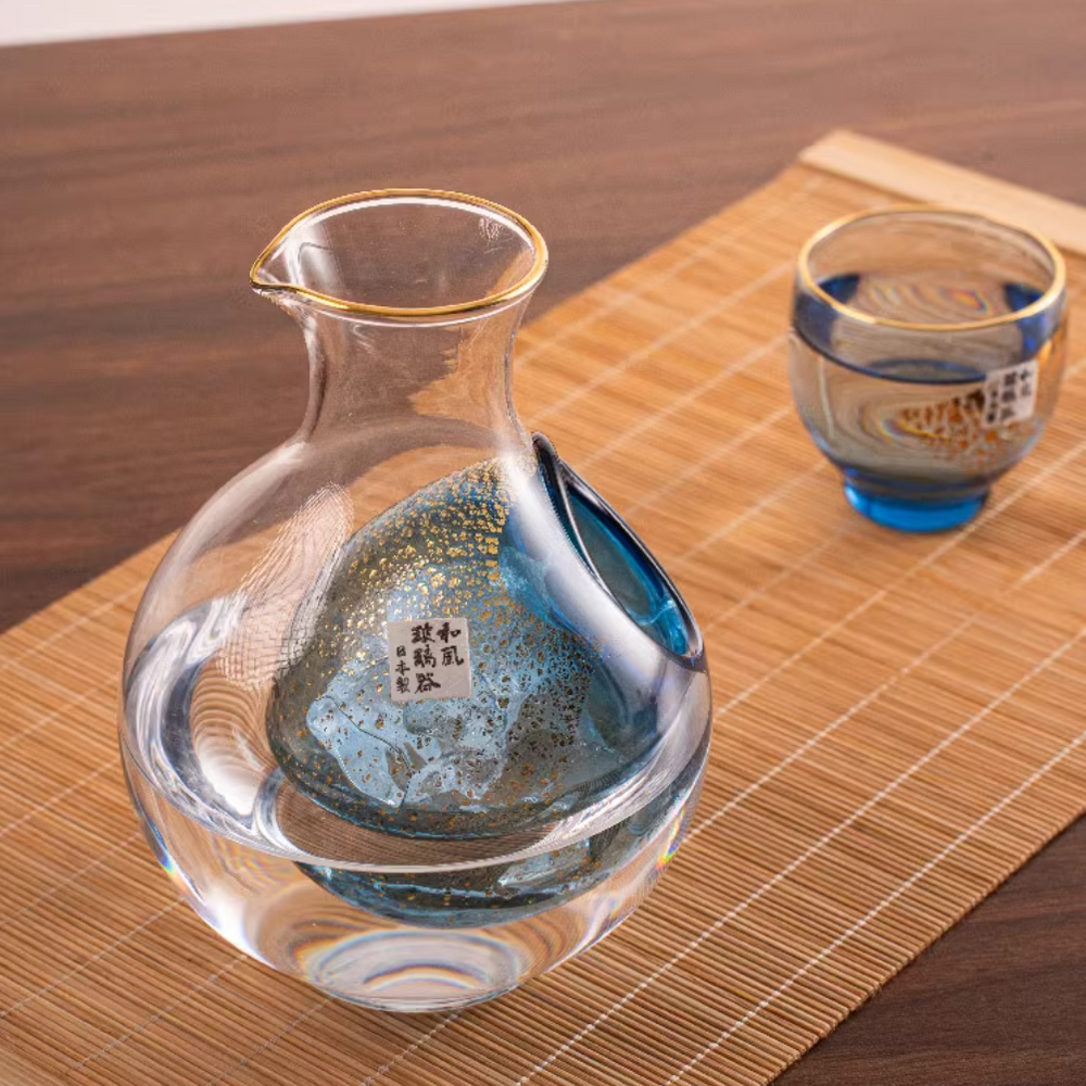 Toyo Sasaki Golden Sapphire Galaxy Rounded Cold Sake Set - MASU