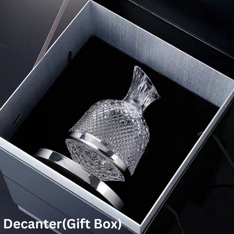 Luxury 360° Rotating Crystal Hand Blown Wine Decanter - MASU