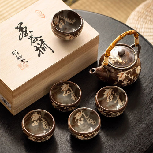 Shino Ware Haruaki Tea Set - MASU
