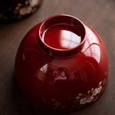 Yamanaka Shikki Sakura Couple Bowls with Chopsticks Set - MASU