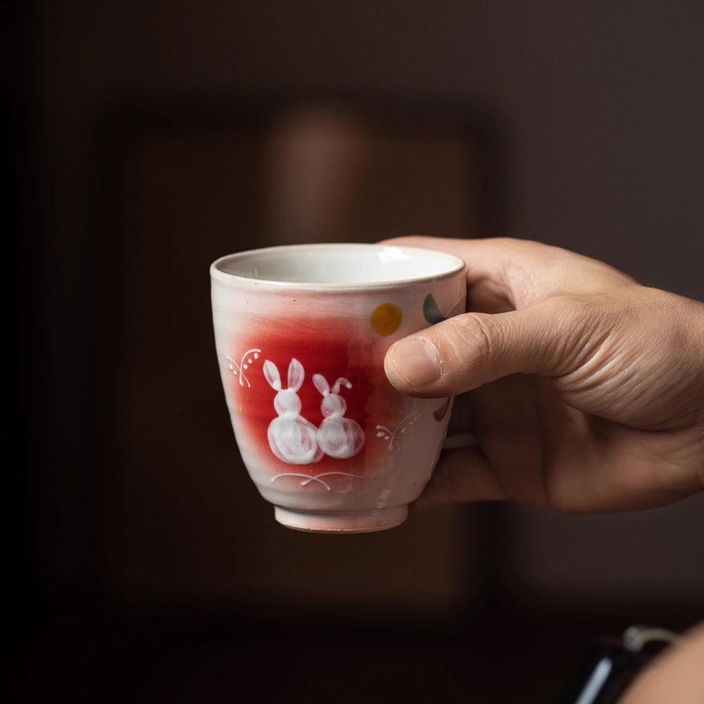 Mino Ware Tsukiyo Usagi Couple’s Tea Cup Set - MASU