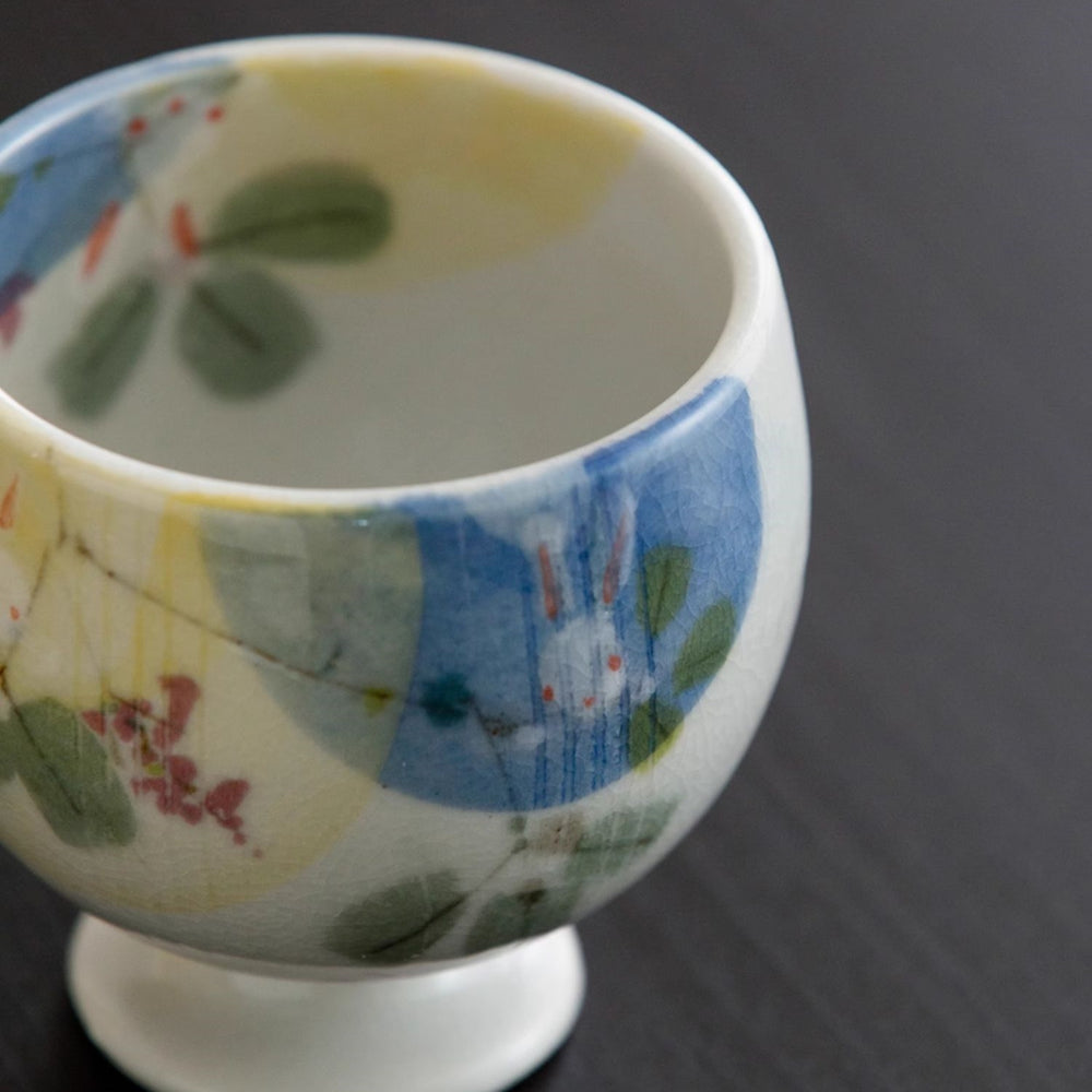Seto Ware Yama no Hana Usagi Handcrafted Sake Couple Cup Set - MASU