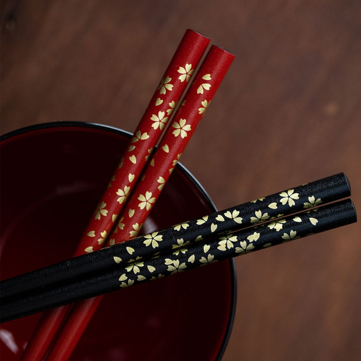 Yamanaka Shikki Sakura Couple Bowls with Chopsticks Set - MASU