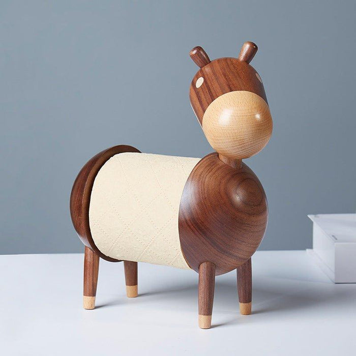 Handcrafted Animal Shaped Wooden Adjustable Toilet Roll Dispensers - MASU