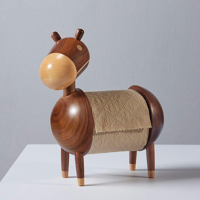 Handcrafted Animal Shaped Wooden Adjustable Toilet Roll Dispensers - MASU