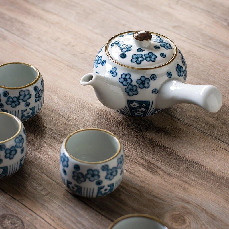 Japanese Handcrafted Blue Sakura Tea Sets - MASU