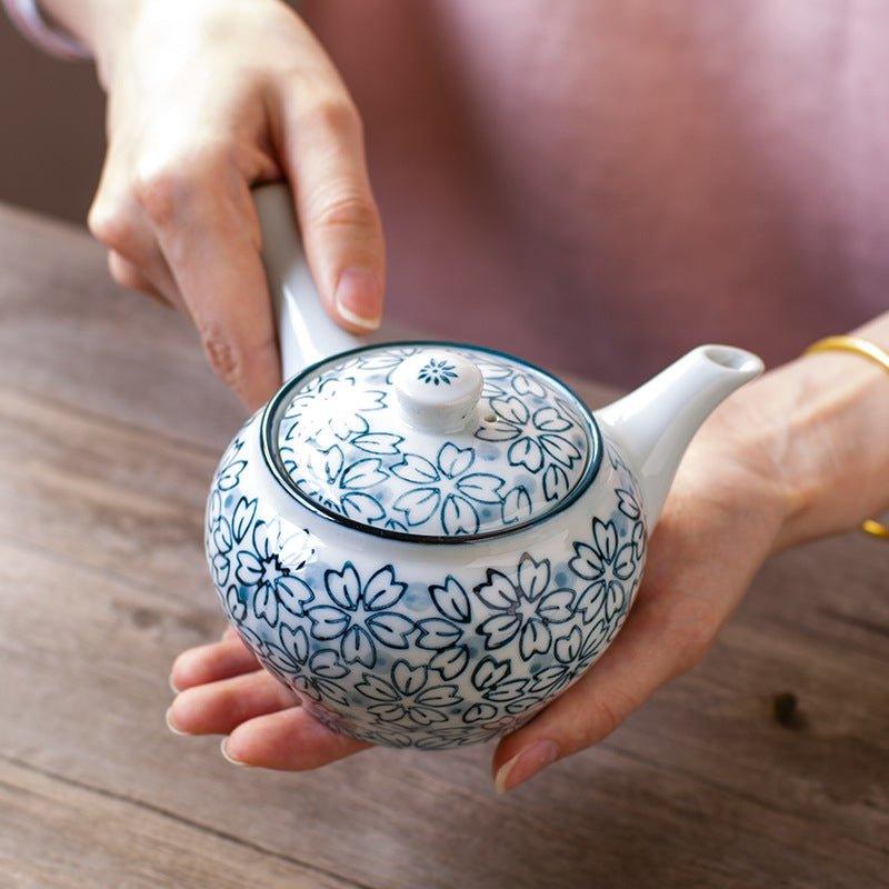 Japanese Handcrafted Blue Sakura Tea Sets - MASU