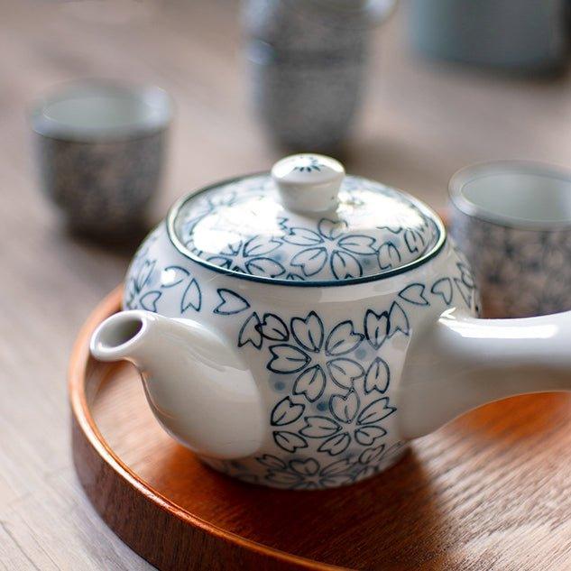 Japanese Handcrafted Blue Sakura Tea Sets - MASU