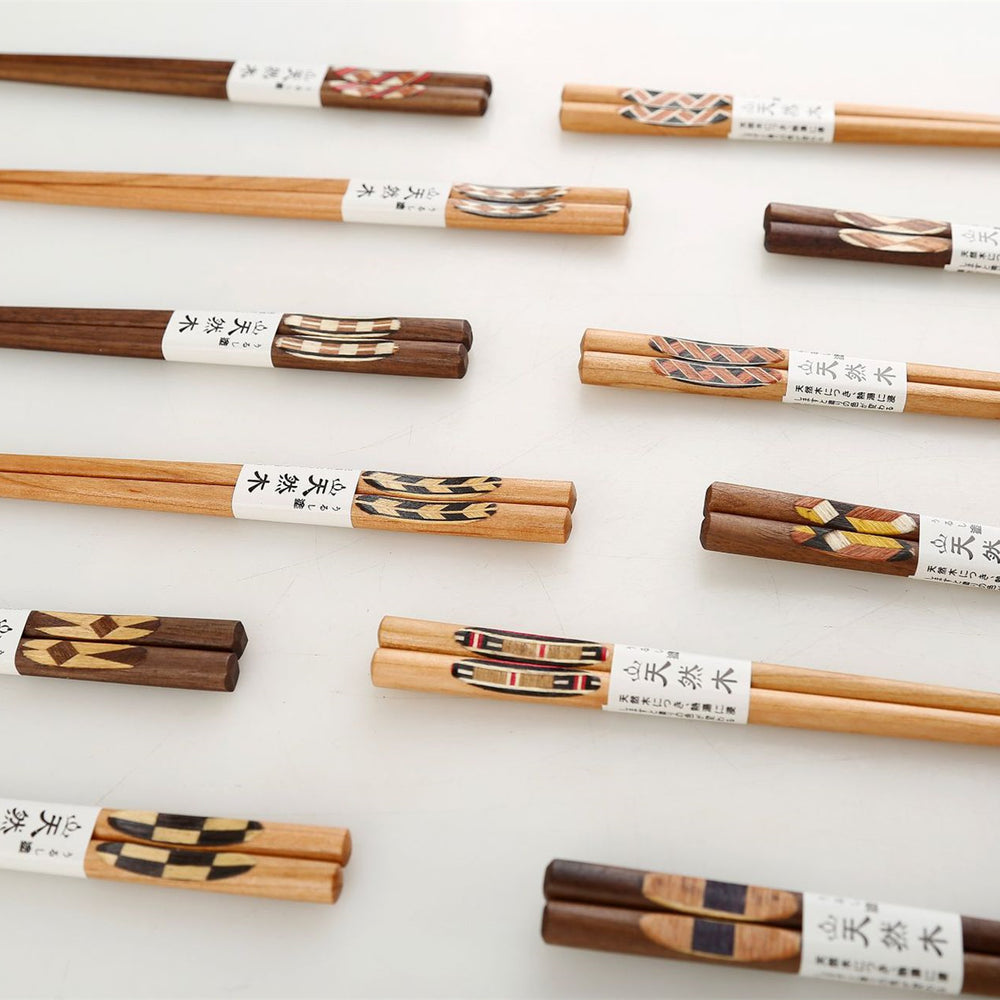 Japanese Assorted Pattern Wooden Chopstick Sets - MASU