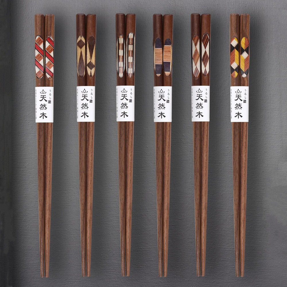 Japanese Assorted Pattern Wooden Chopstick Sets - MASU