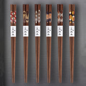Japanese Assorted Pattern Wooden Chopstick Sets - MASU