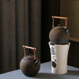Handcrafted Ceramic Ball Shaped Boiler With Rattan Handle - MASU
