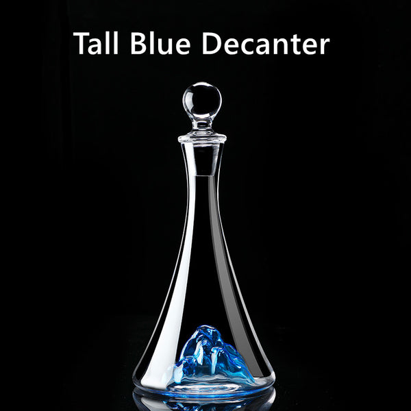 Blue Stem Burgundy Wine Glass Blue Mountain Wine Decanter Sets - MASU