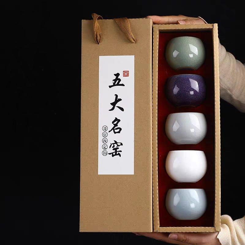 Oriental Handcrafted Ceramic Rounded Tea Cup Set - MASU
