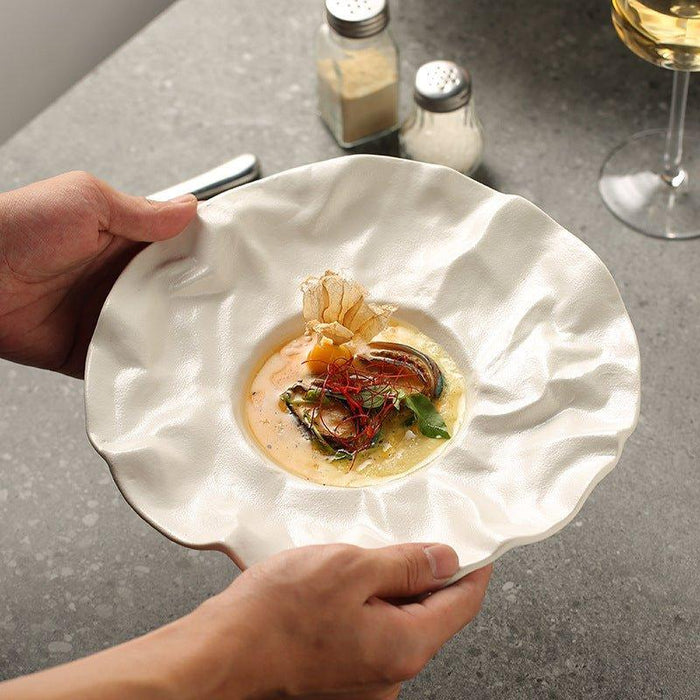 Ceramic Crumble Serving Plates Set Of Two - MASU