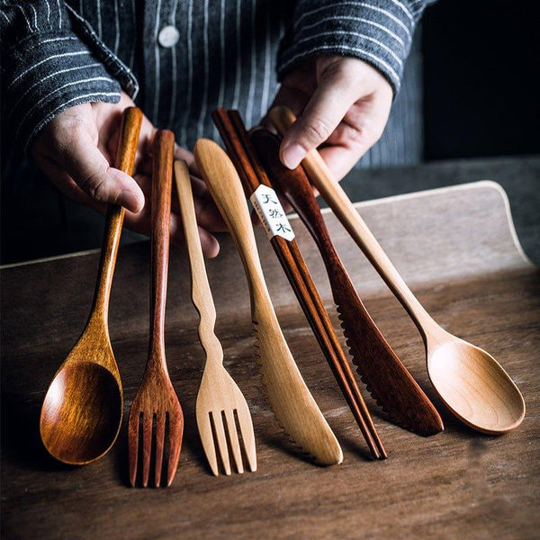 Japanese Plain Style Wooden Utensil Sets - MASU