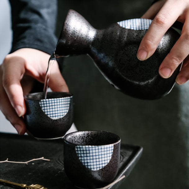 Japanese Sakura Handcrafted Ceramic Sake Sets - MASU