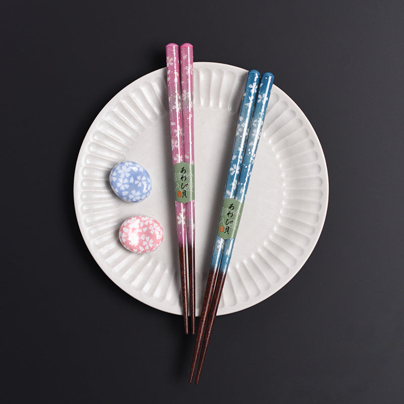 Japanese Handcrafted Sakura Wooden Chopsticks Wedding Gift Set - MASU