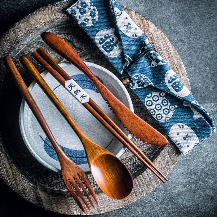 Japanese Plain Style Wooden Utensil Sets - MASU