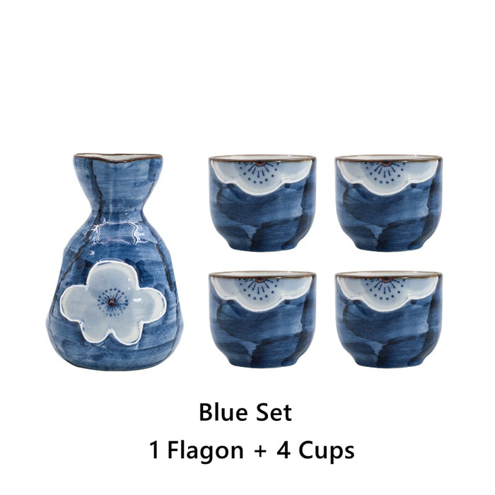 Japanese Sakura Handcrafted Ceramic Sake Sets - MASU