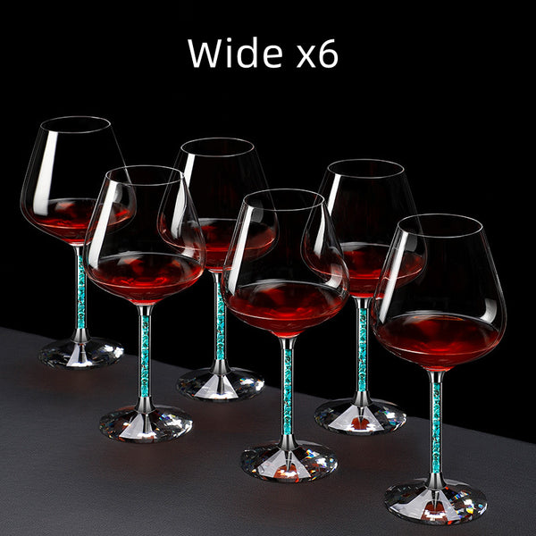 Coral Turquoise Stem Red Wine Glasses and Decanter Set - MASU