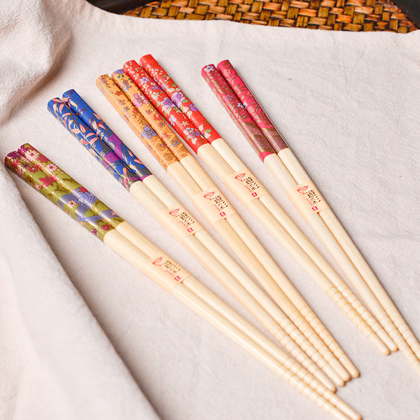 Japanese Botanical Handcrafted Bamboo Chopsticks Set of 5 - MASU